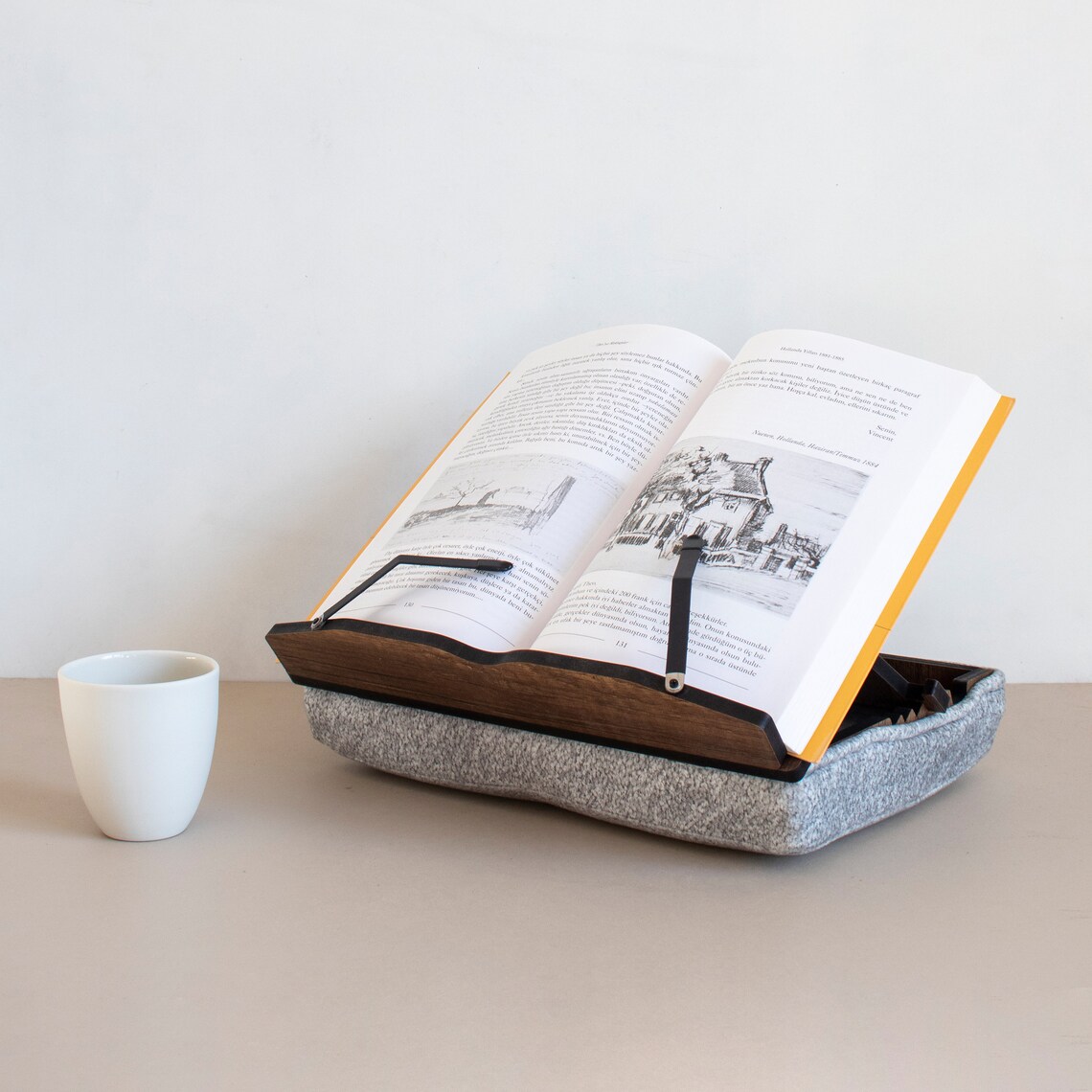 Mini Book Stand With Cushion Storage Area Portable and - Etsy