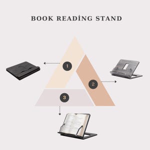 Customizable Wooden Book Stand & Cookbook Holder - Portable, Foldable ...