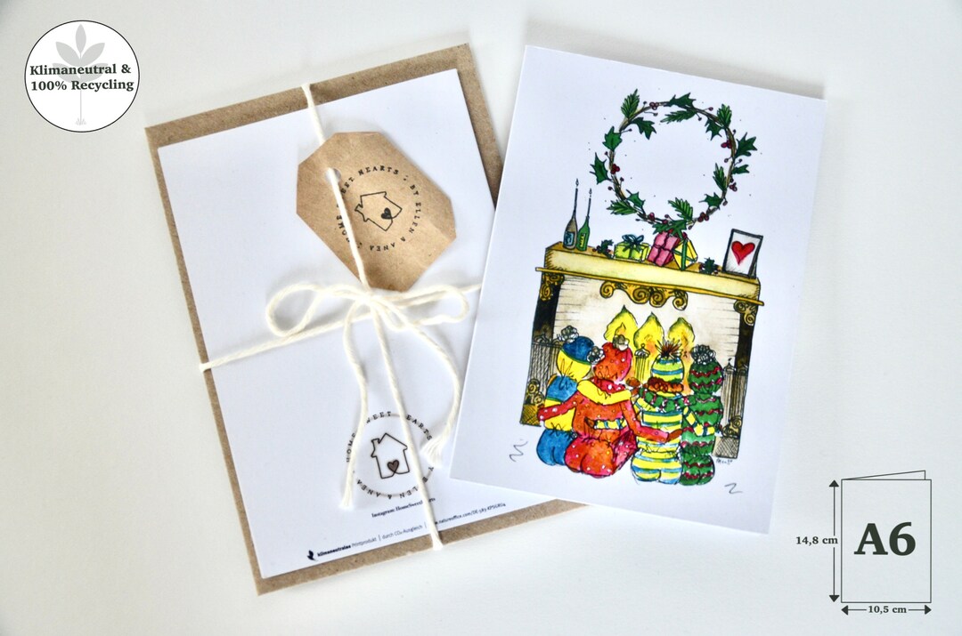 Climate-neutral Christmas Card Including Envelope Folding - Etsy