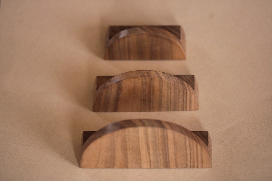 Half Circle Handle in Solid Walnut Furniture Knob solid - Etsy