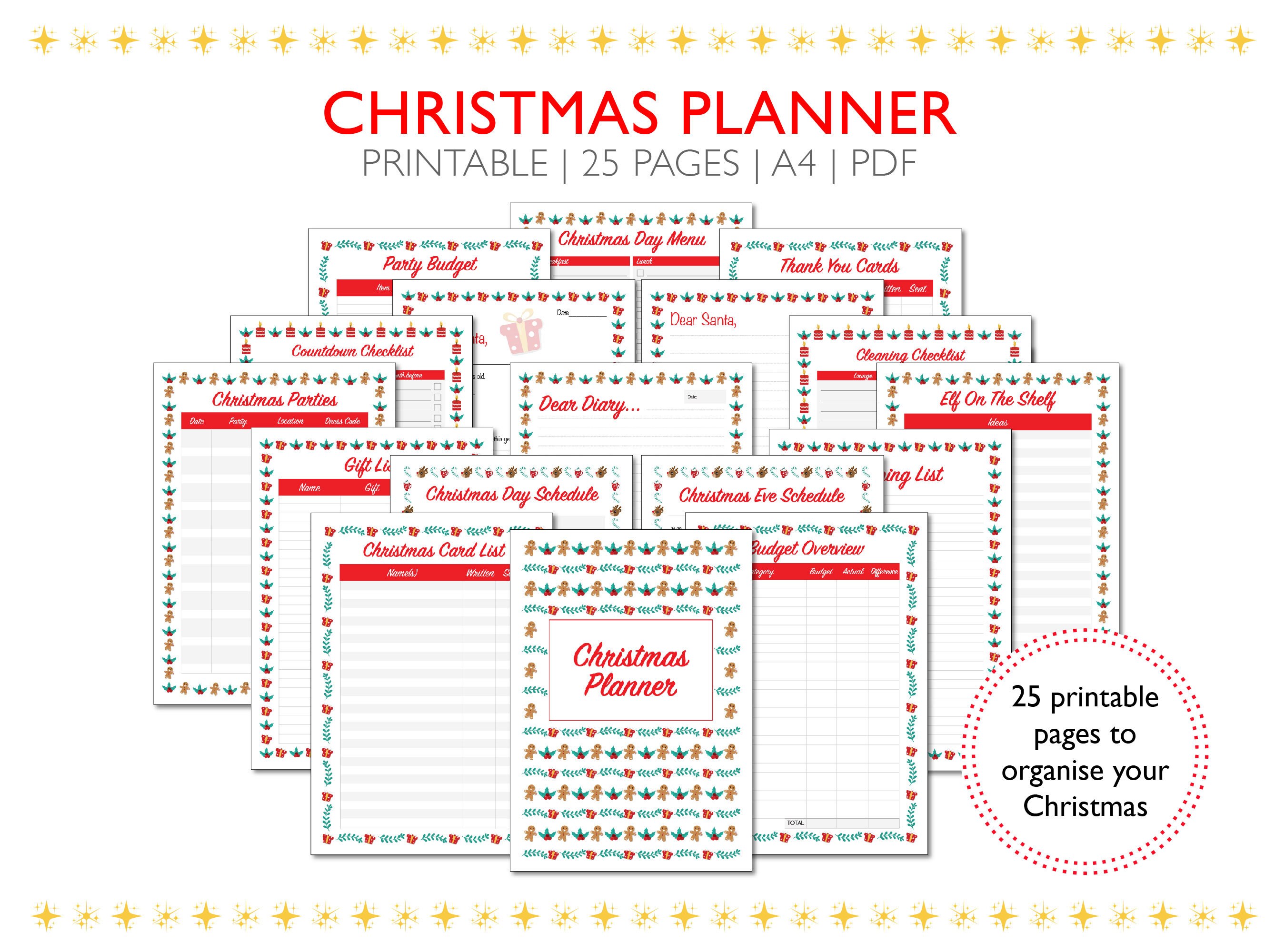 Christmas Holiday Planner Printable Kit, Christmas Organiser, Xmas to ...