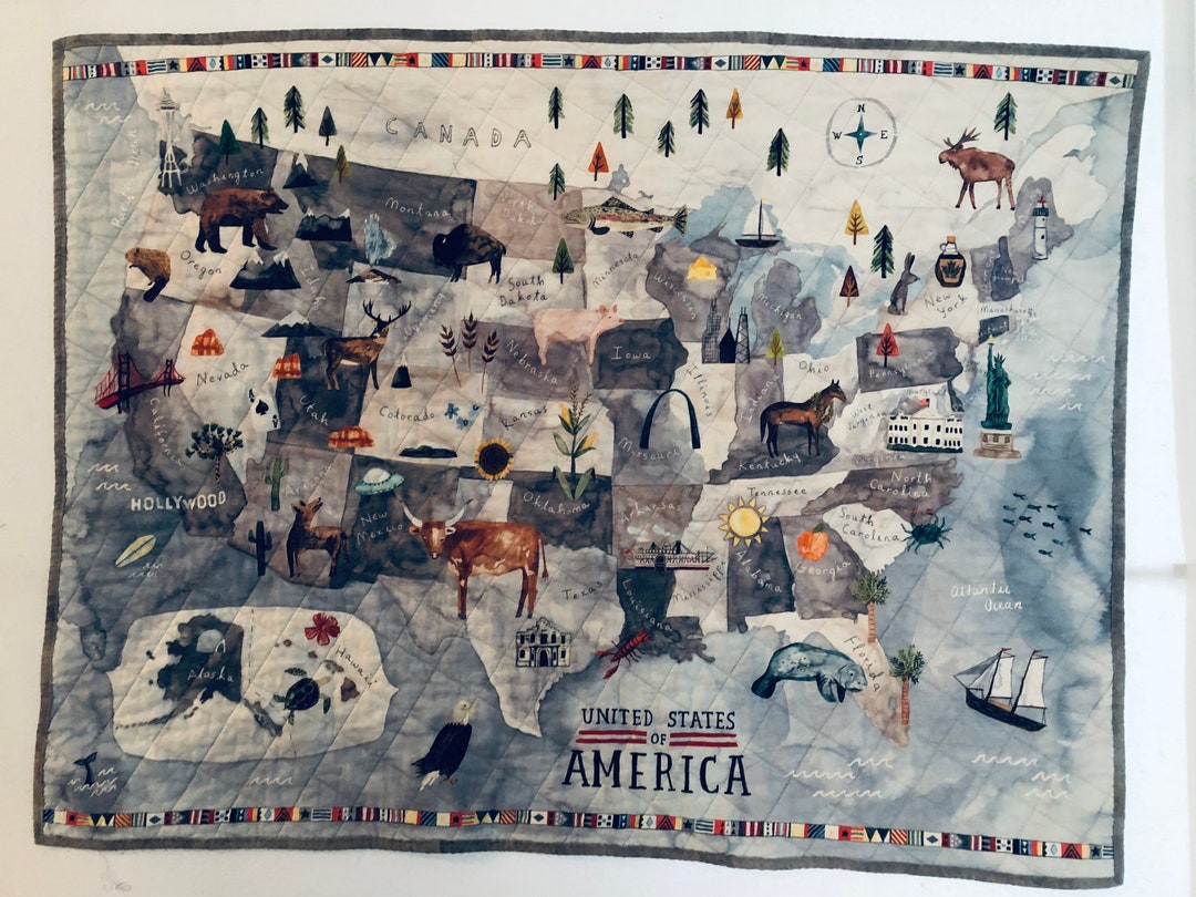 Wall Hanging USA Map - Etsy