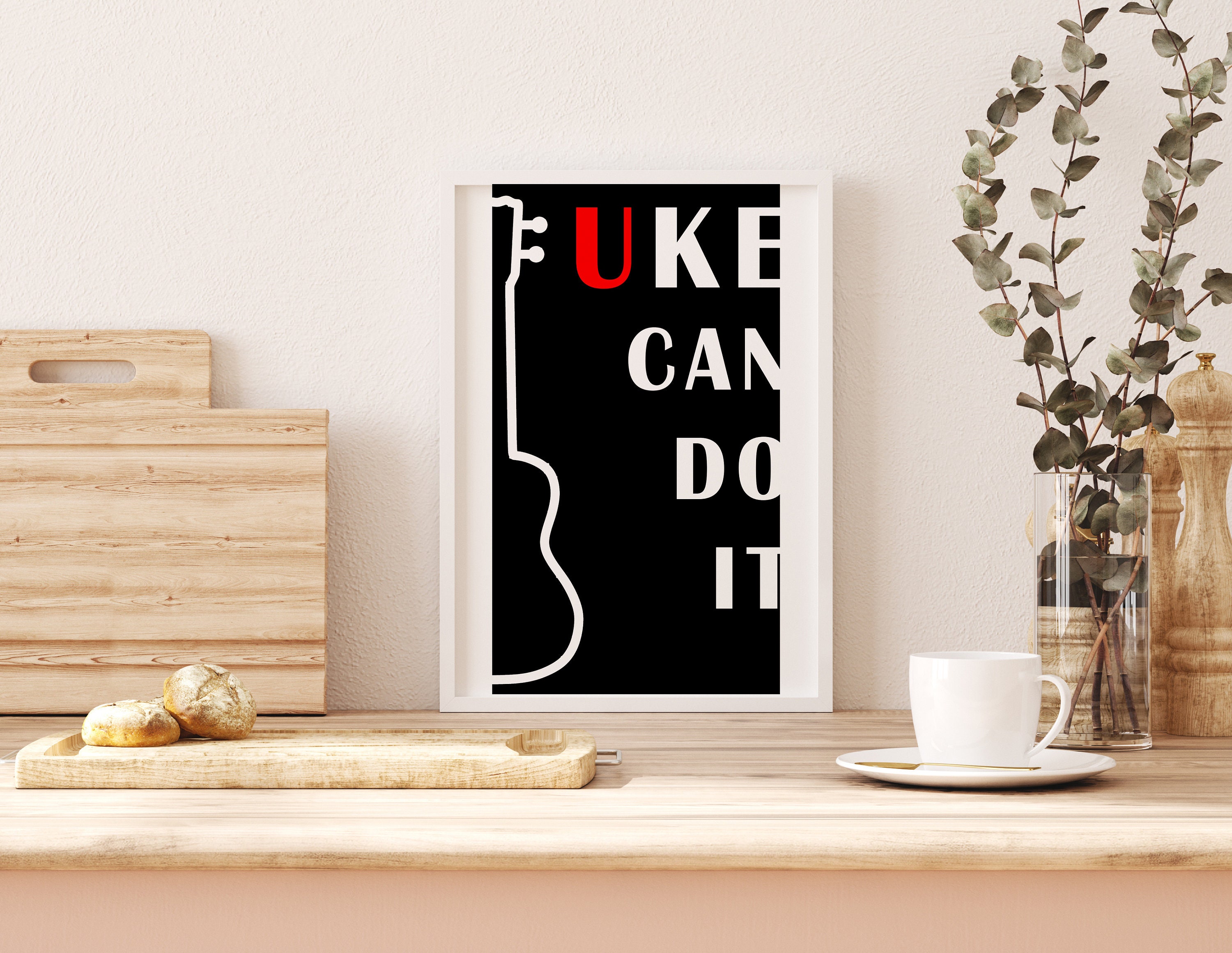 Printable Wall Art Ukulele Poster | Printable Art, Abstract Wall Decor ...