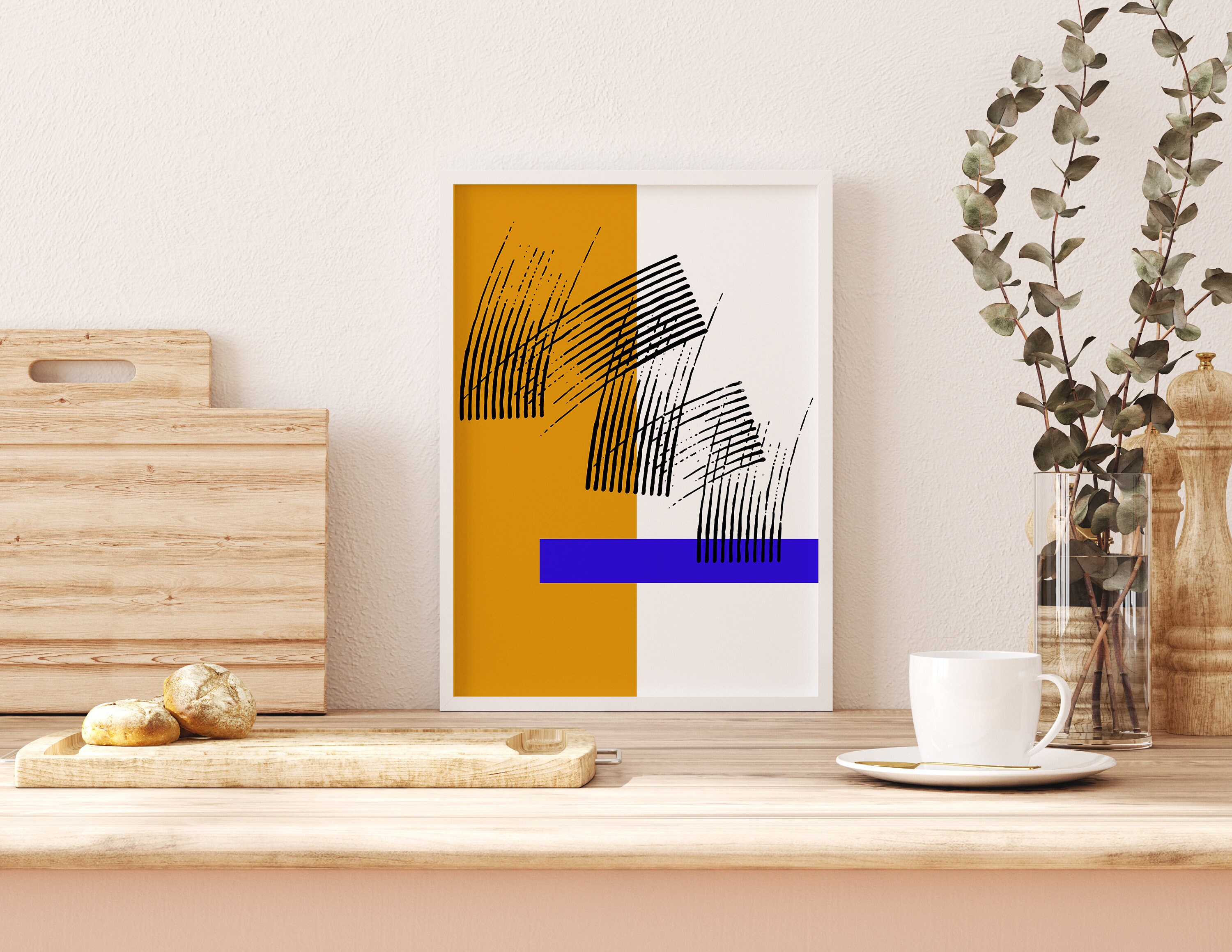 Yellow Poster Printable Wall Art Printable Art, Abstract Wall Decor ...