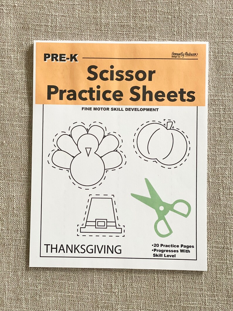 Scissor Practice Sheets THANKSGIVING - Etsy