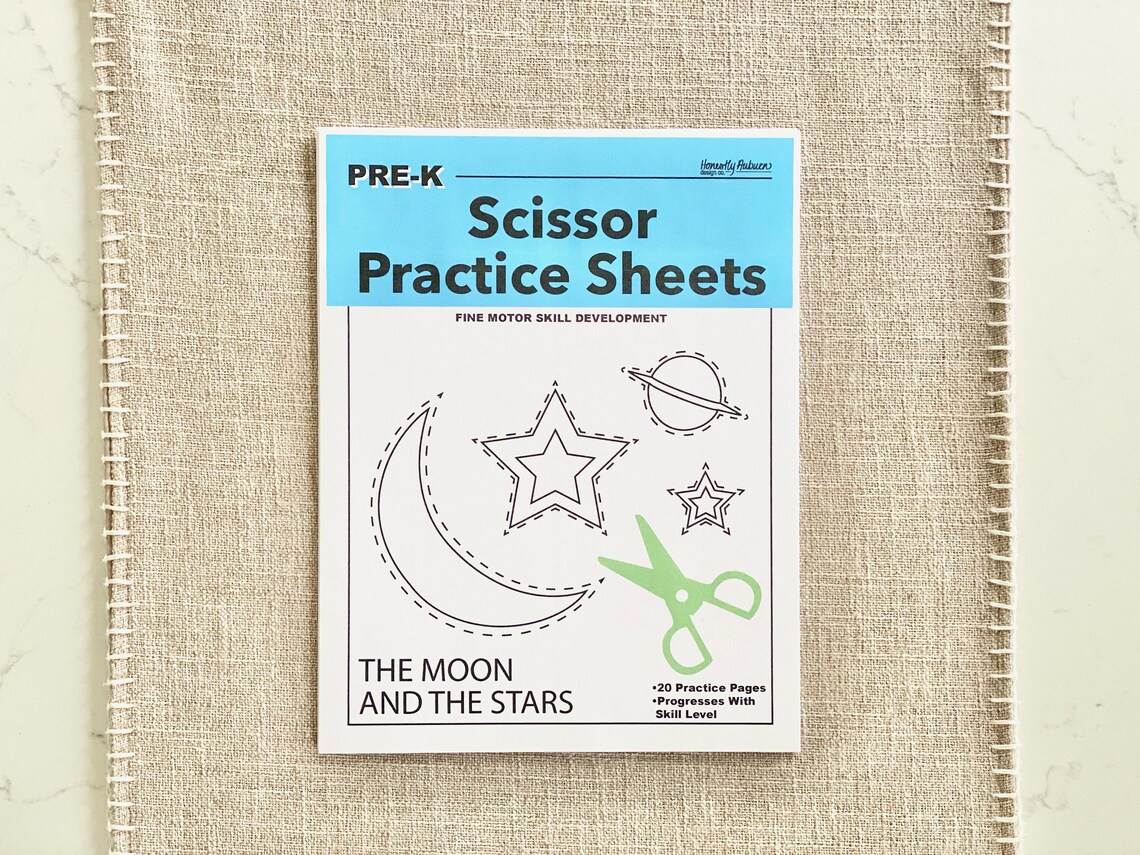 Scissor Practice Sheets MOON AND STARS - Etsy