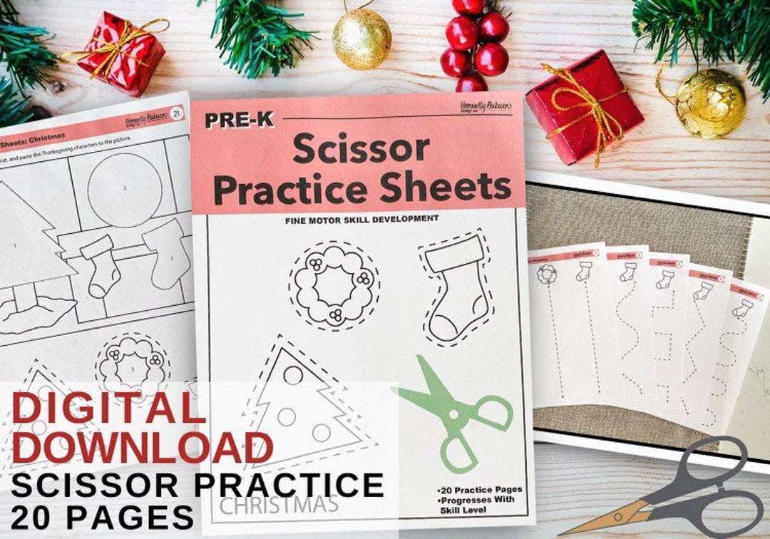 Hojas de Práctica de Tijera NAVIDAD - Etsy España