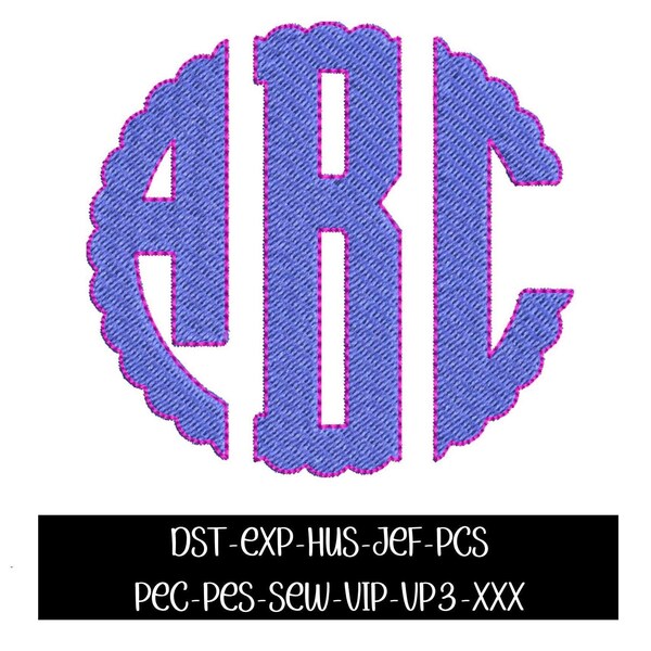 Scallop Circle Embroidery Font - Etsy
