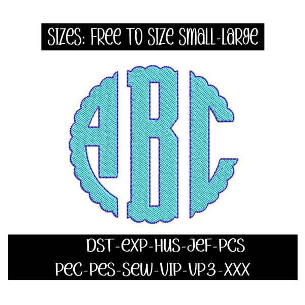 Scallop Circle Embroidery Font - Etsy