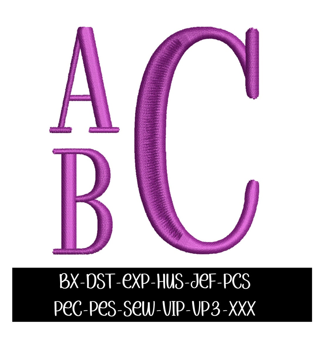 Stacked Monogram Embroidery Font Bundle: Multi-sized (digital Download ...