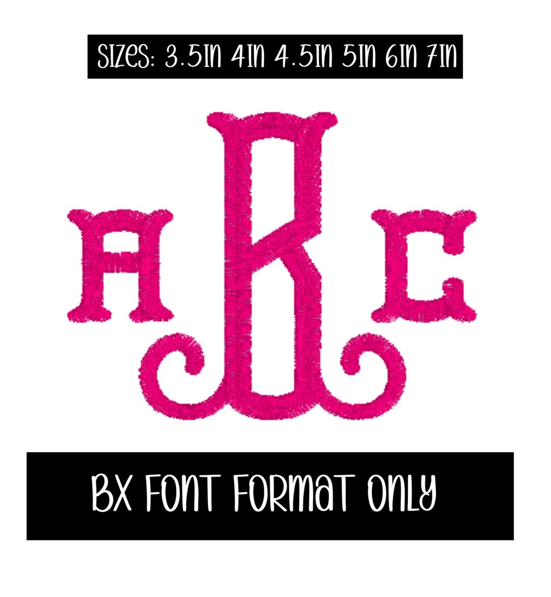 Baroque Swirl Embroidery Monogram Font: BX Format (digital Download) - Etsy