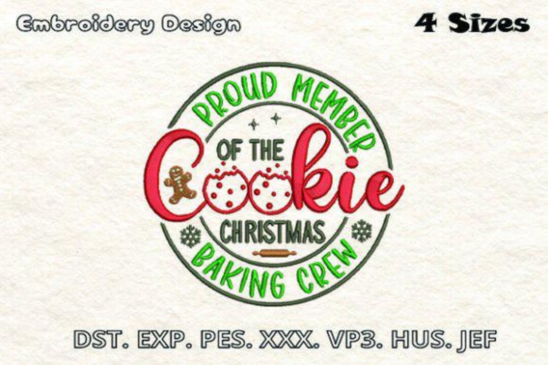 Christmas Cookie Crew Embroidery Design: Multi-format (digital Download ...