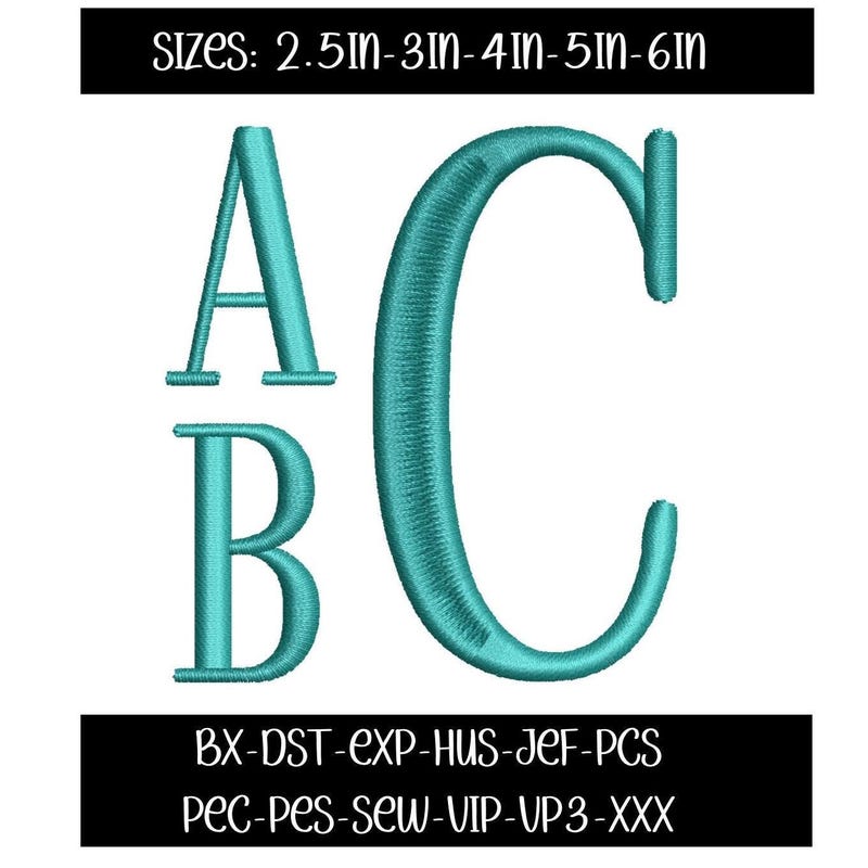 Large Embroidery Font - Etsy