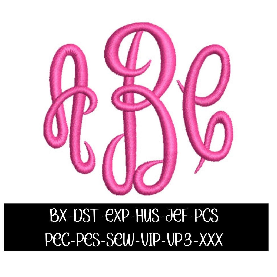 Classic Embroidery Monogram Font Bundle: Multi-sized (digital Download ...
