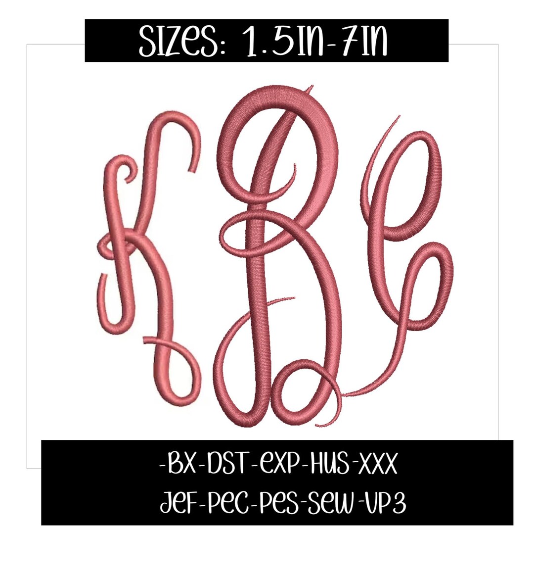 Master Circle Embroidery Monogram Font: Multi-sized (digital Download ...