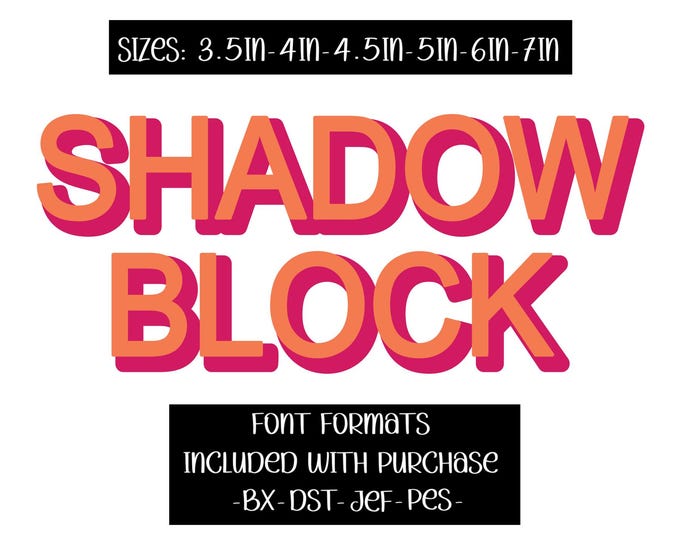 Embroidery Shadow Block Monogram Design , Bx Font, Machine Embroidery ...