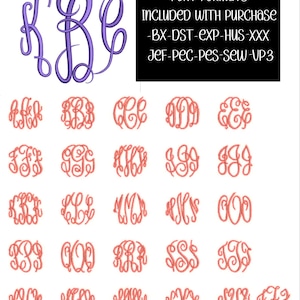 Master Circle Embroidery Monogram Font: Multi-sized (digital Download ...