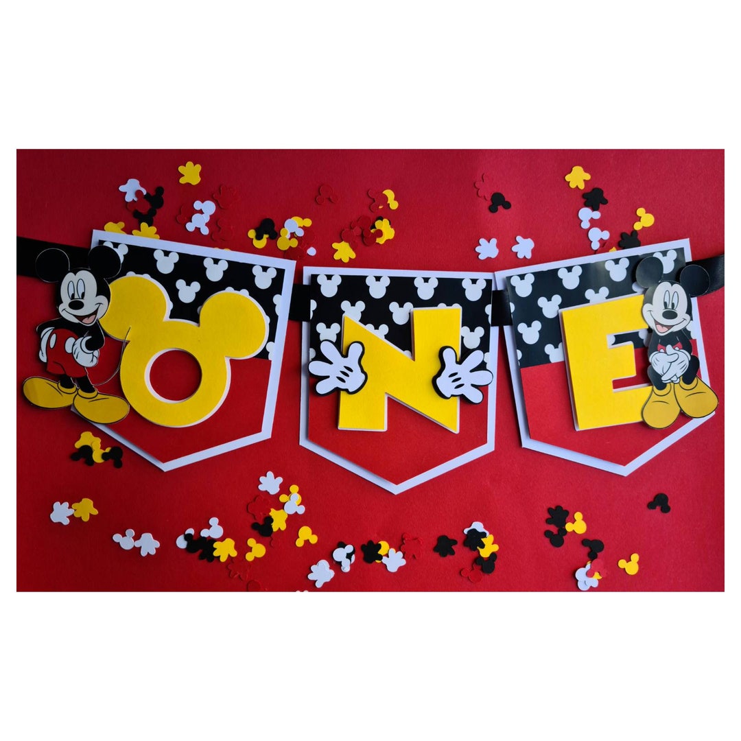 Mickey Mouse Banner Party Decor Personalised Banner Birthday Banner ...