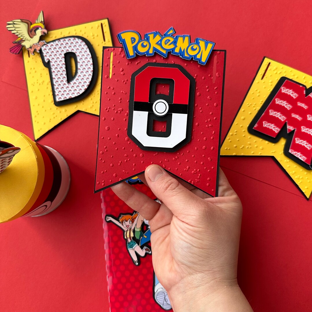 Pokemon Banner Pokemon Party Decor Personalised Banner Birthday Banner ...