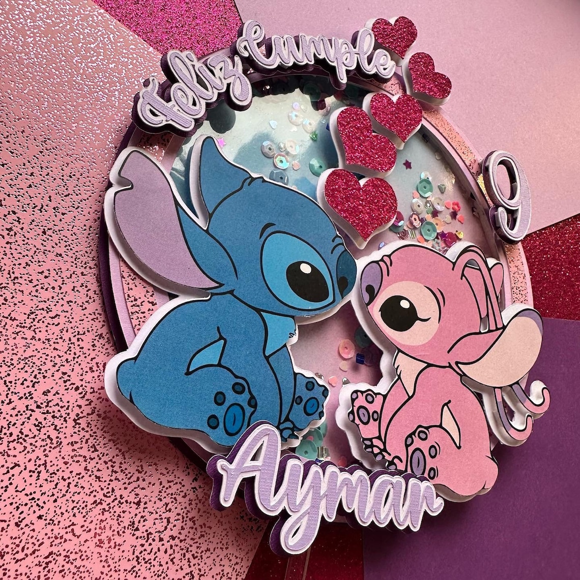 Stitch and Angel Cake Topper 3D Cake Topper Party Decor Disney Party ...