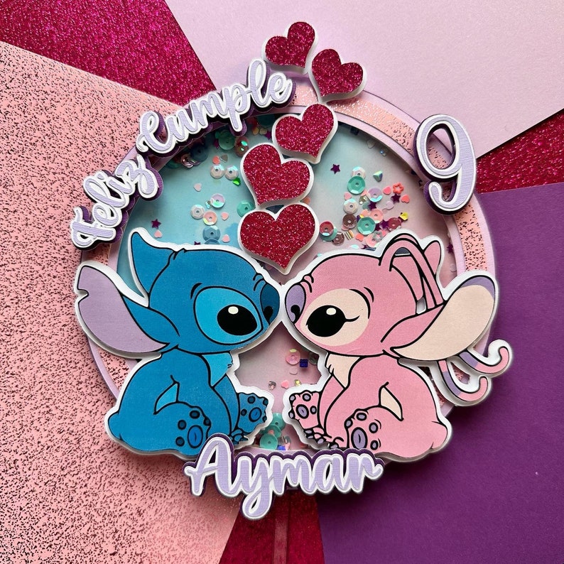Stitch and Angel Cake Topper 3D Cake Topper Party Decor Disney - Etsy ...