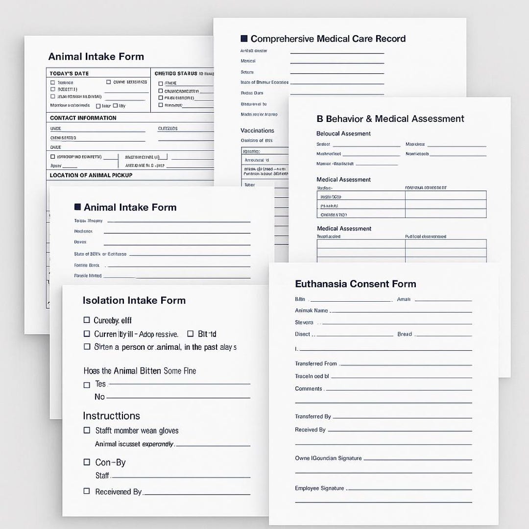 Animal Intake Packet | Printable Shelter Forms for New Arrivals | Intake, Behavior, Isolation ...