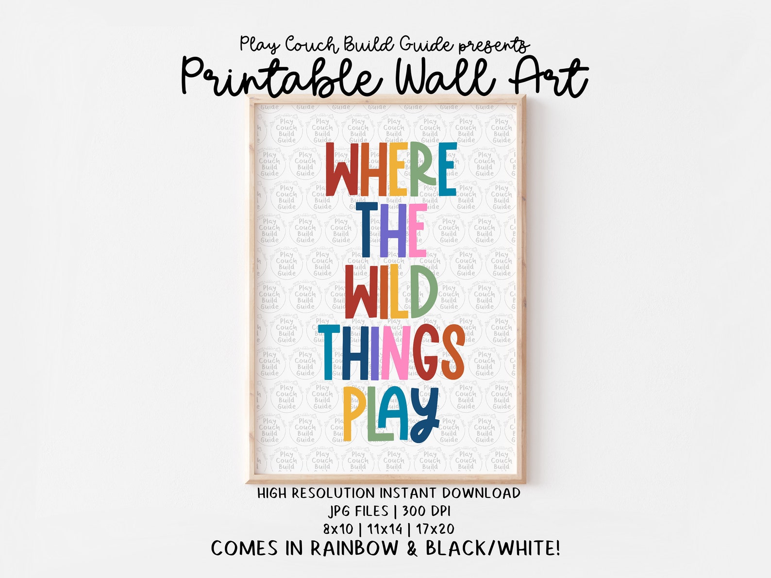 Where the Wild Things Play Printable Wall Art | Digital | Play Couch ...