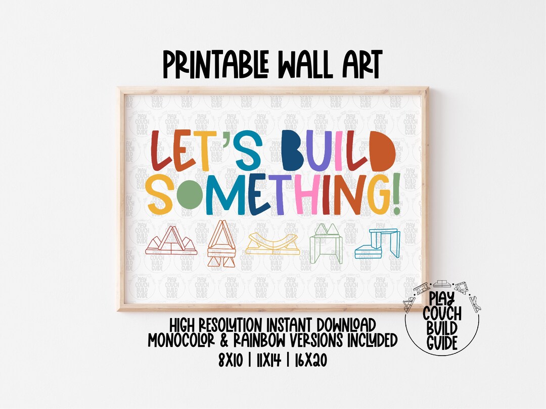 Let's Build Something Printable Poster Playroom Decor, Digital Download ...