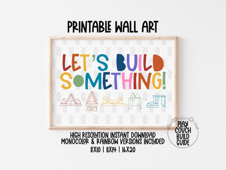 Let's Build Something Printable Poster Playroom Decor, Digital Download ...