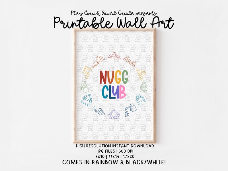 Nugg Club Digital Download | Printable Fun Wall Art | Play Couch Fun ...