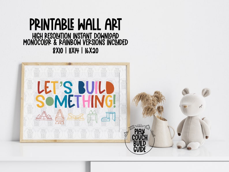 Let's Build Something Printable Poster Playroom Decor, Digital Download ...