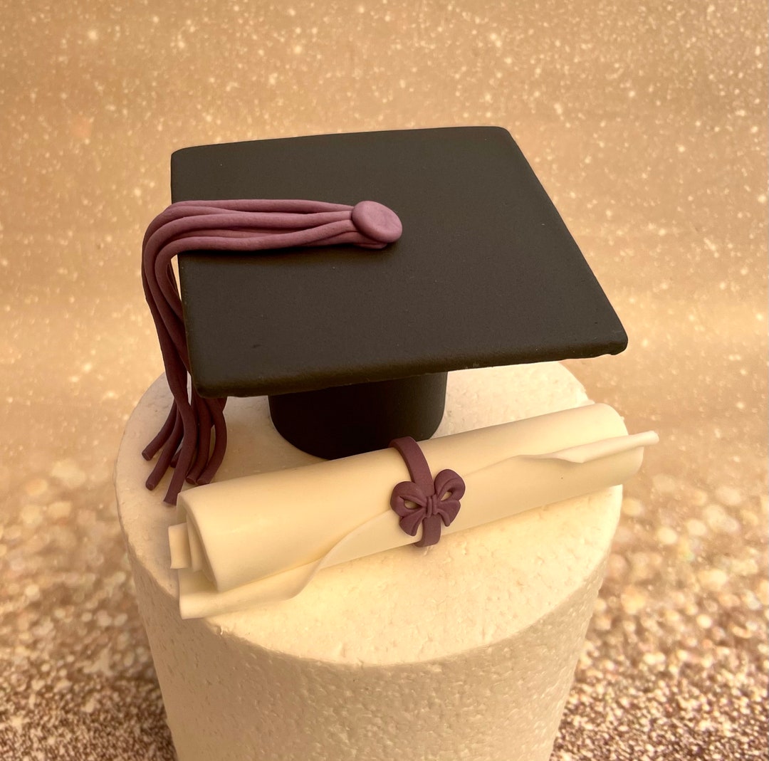 Large Graduation Cap Scroll Cake Topper, University Uni School ...