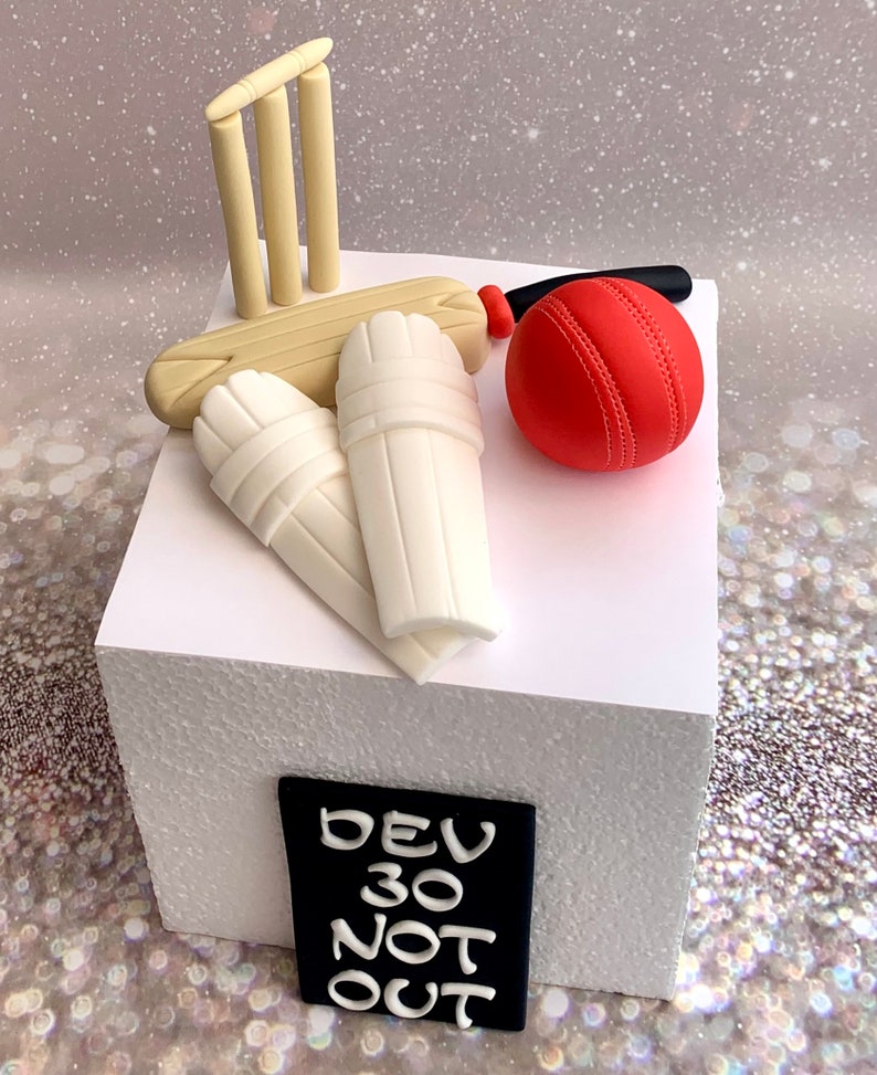 Cricket Cake Topper Edible Fondant Decoration Sports Bat Ball | Etsy