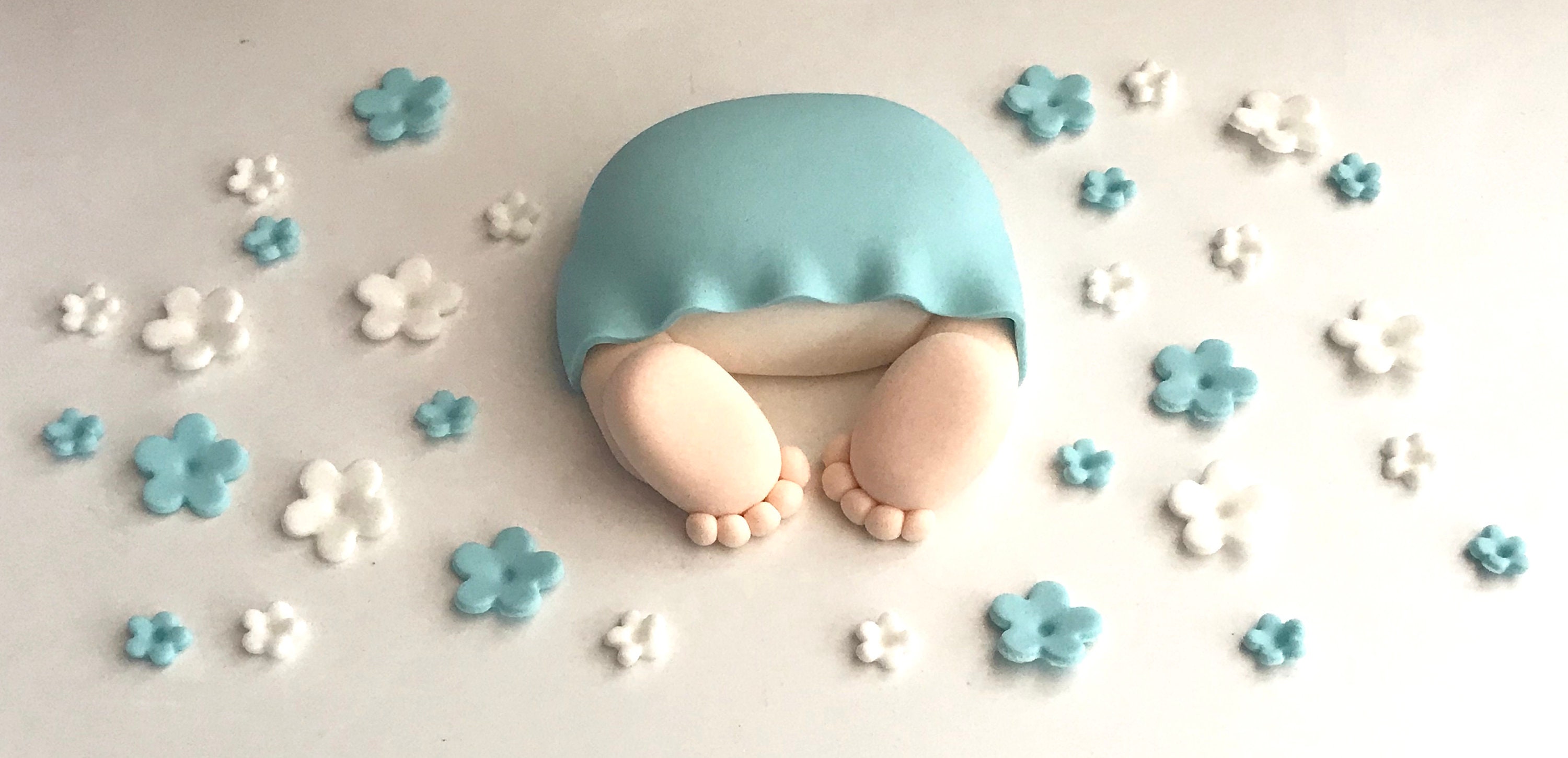 Baby Shower Cake Topper Edible Fondant Newborn Girl Boy New Mum Mom ...