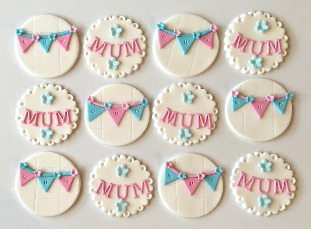 Mothers Day Cake Topper Cupcake Toppers Edible Fondant Mum Grandma Gran ...