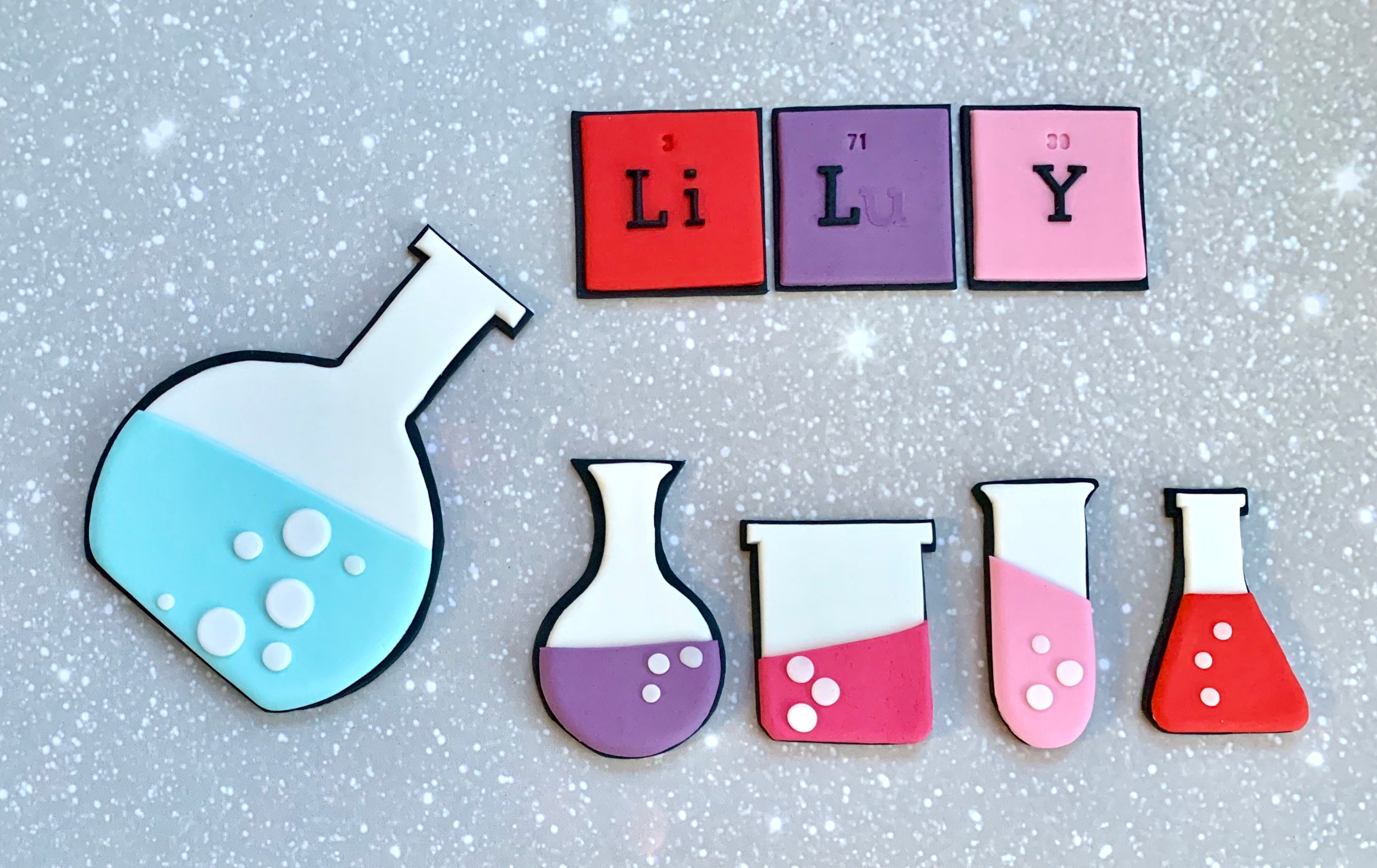 Science Edible Fondant Cake Topper School Teacher Graduation - Etsy