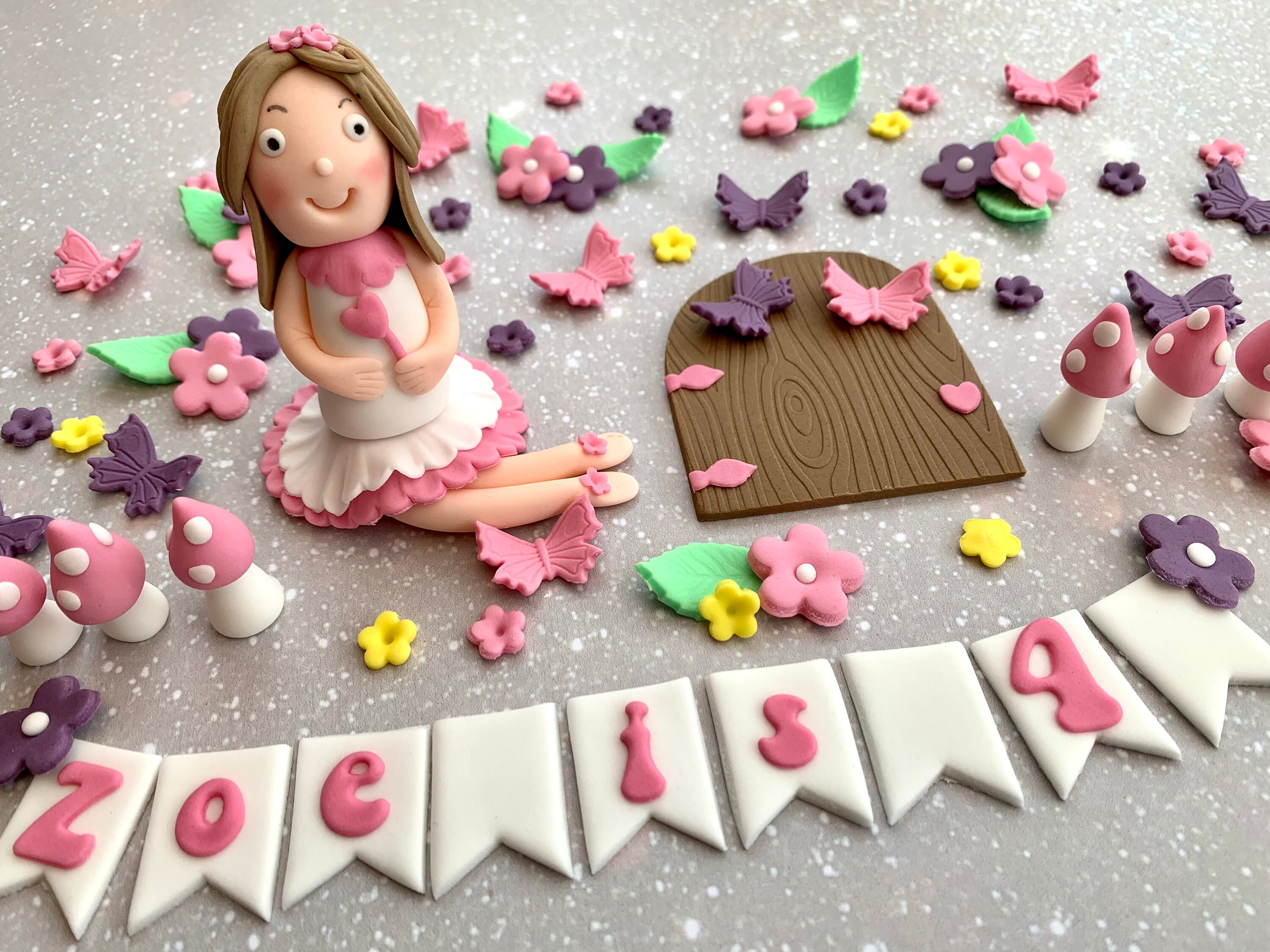 Fairy Princess Cake Topper Birthday Party, Fondant Woodland Fairy ...