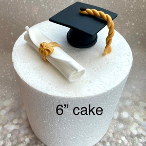 Graduation Cap Scroll Diploma Fondant Cake Topper, University Uni ...