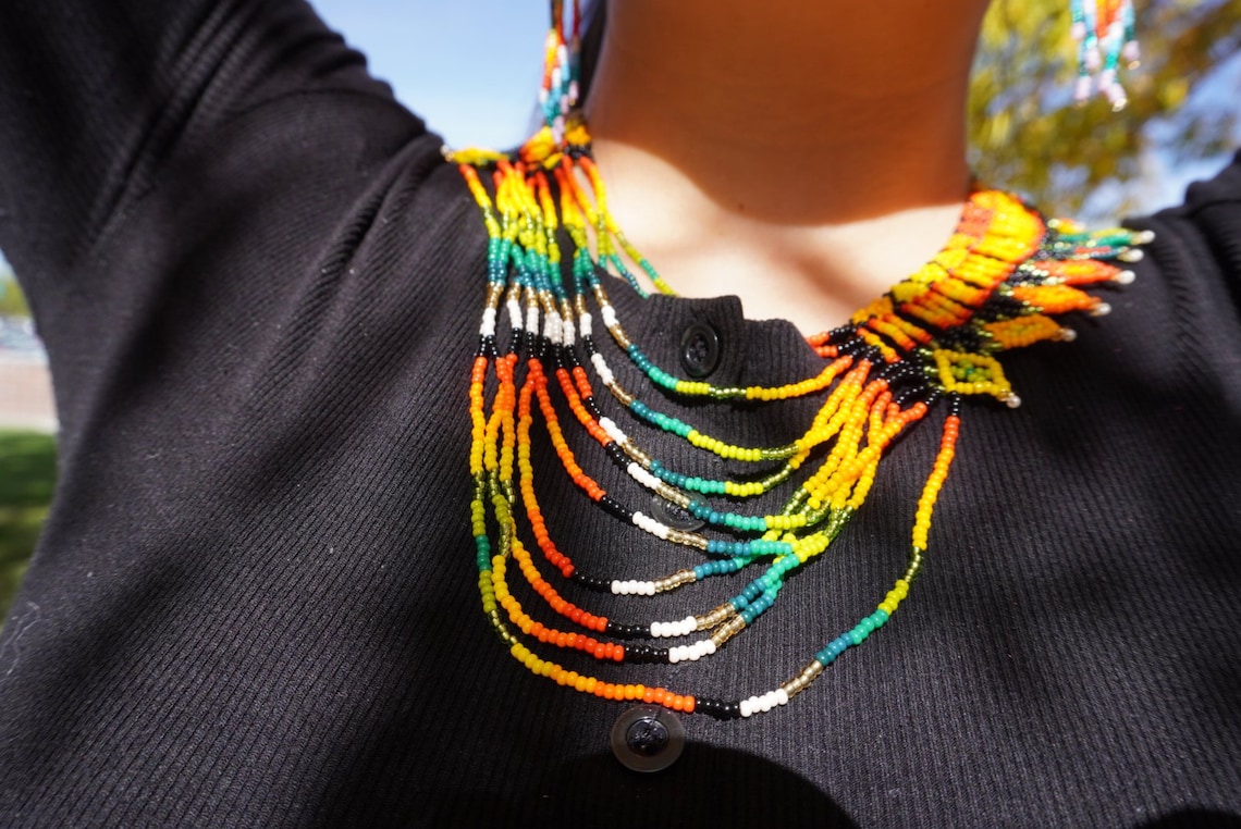 Artisan Indigenous Necklace - Etsy Canada