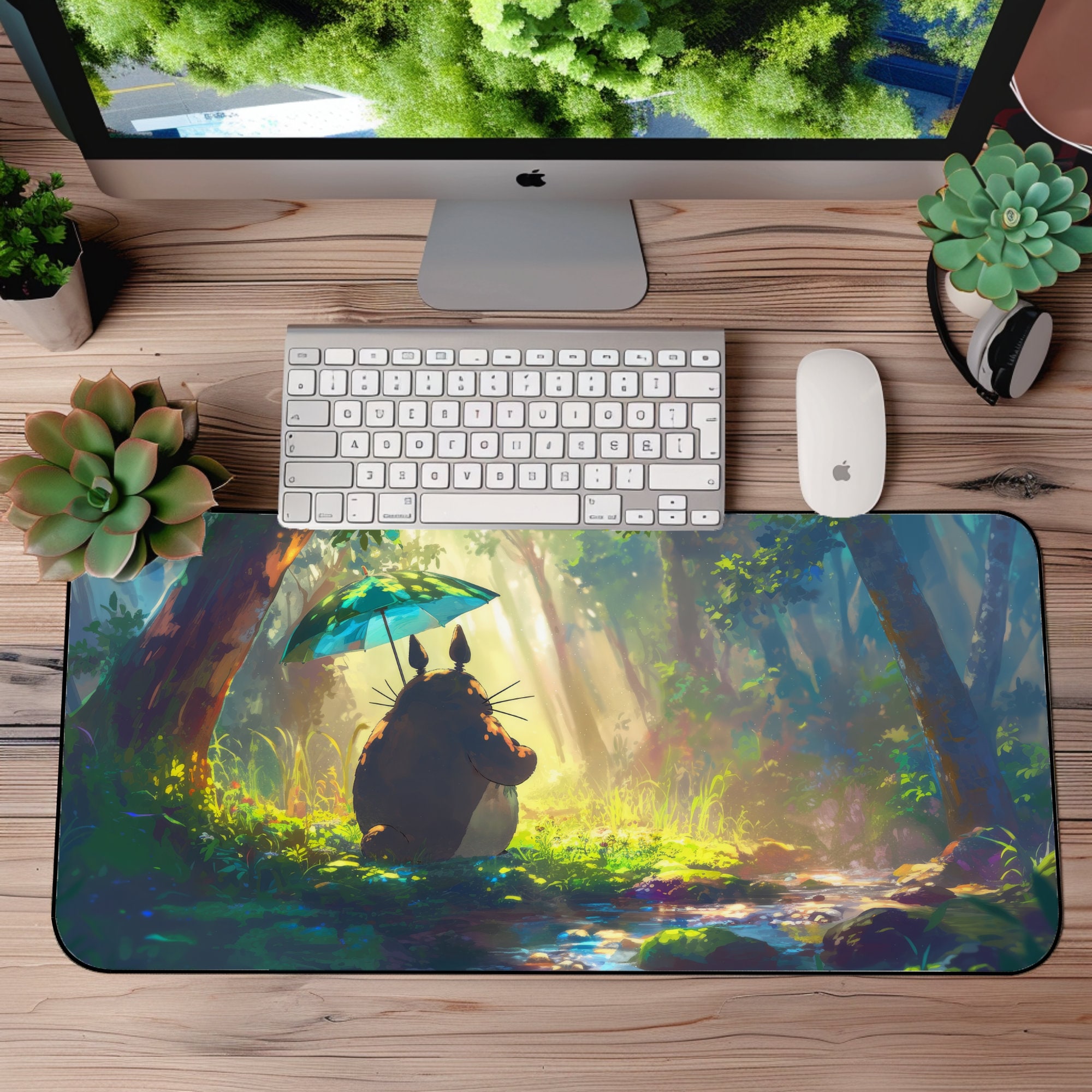 My Neighbor Totoro Desk Mat, Studio Ghibli Inspired Non-slip Desk Pad, Kawaii Mousepad, Home ...