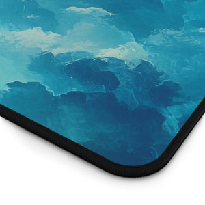 Cozy Blue Clouds Desk Mat, XL Large Mousepad With Dreamy Sky Art ...