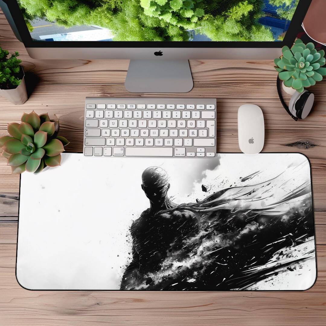 One Punch Man Anime Mouse Pad | Saitama Desk Mat | Large Mousepad | Non ...