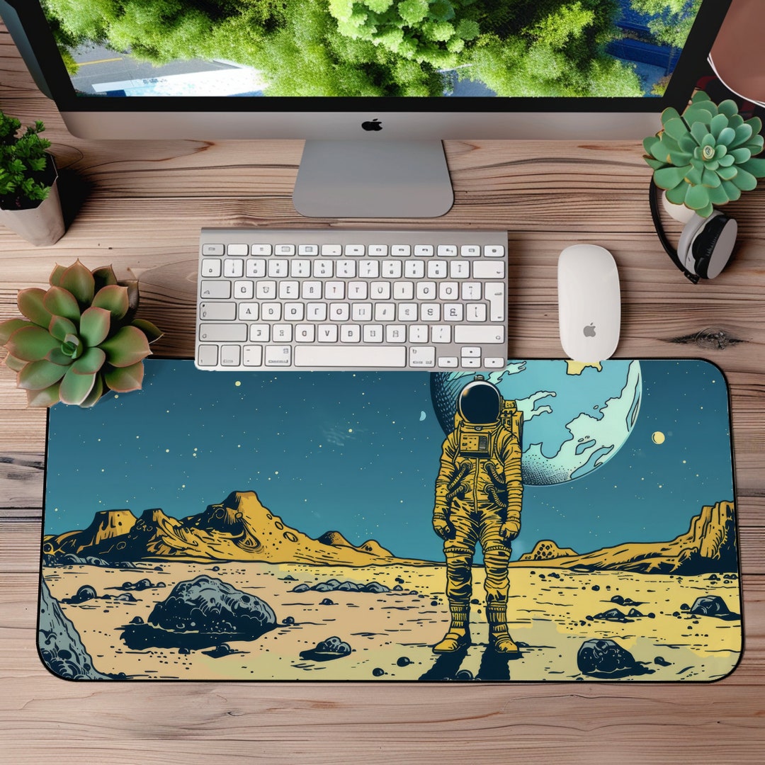 Astronaut Desk Mat XL: Space Gaming Mousepad, Cozy Office Decor - Etsy