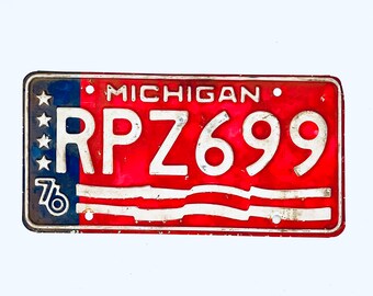 1976 Michigan License Plate - Etsy