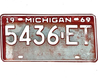 1969 Michigan License Plate - Etsy
