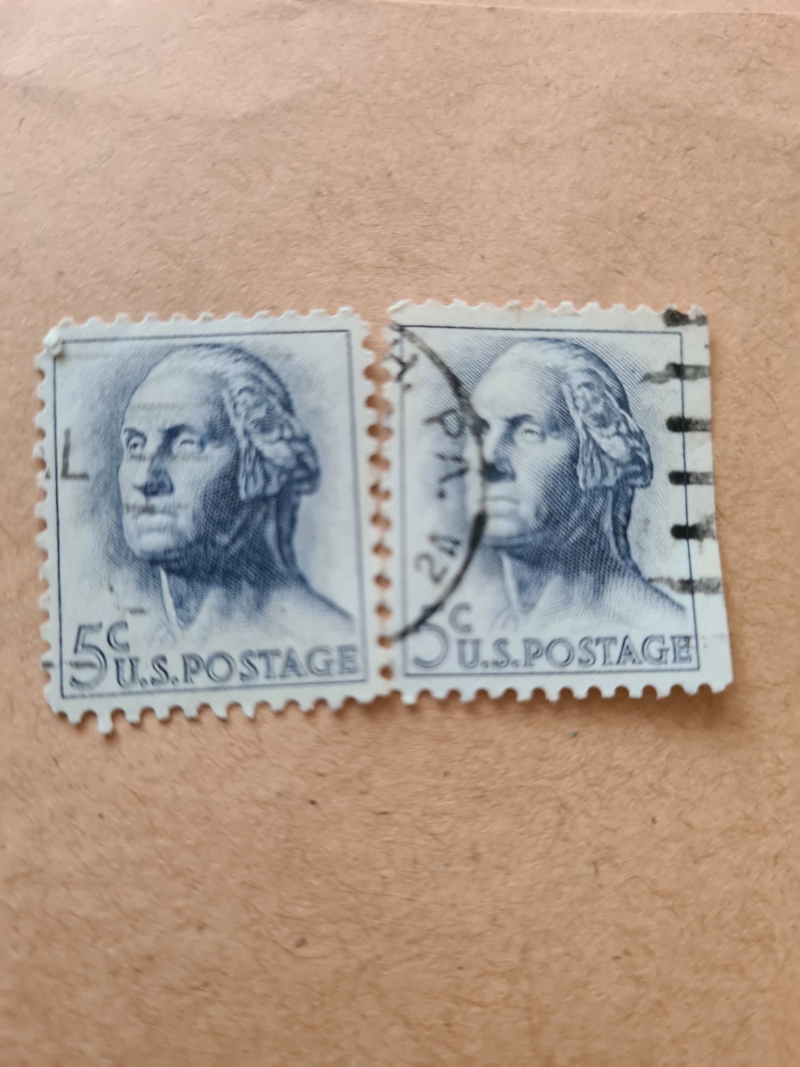 GEORGE Washington 5 Cent Vintage Stamp X2 - Etsy