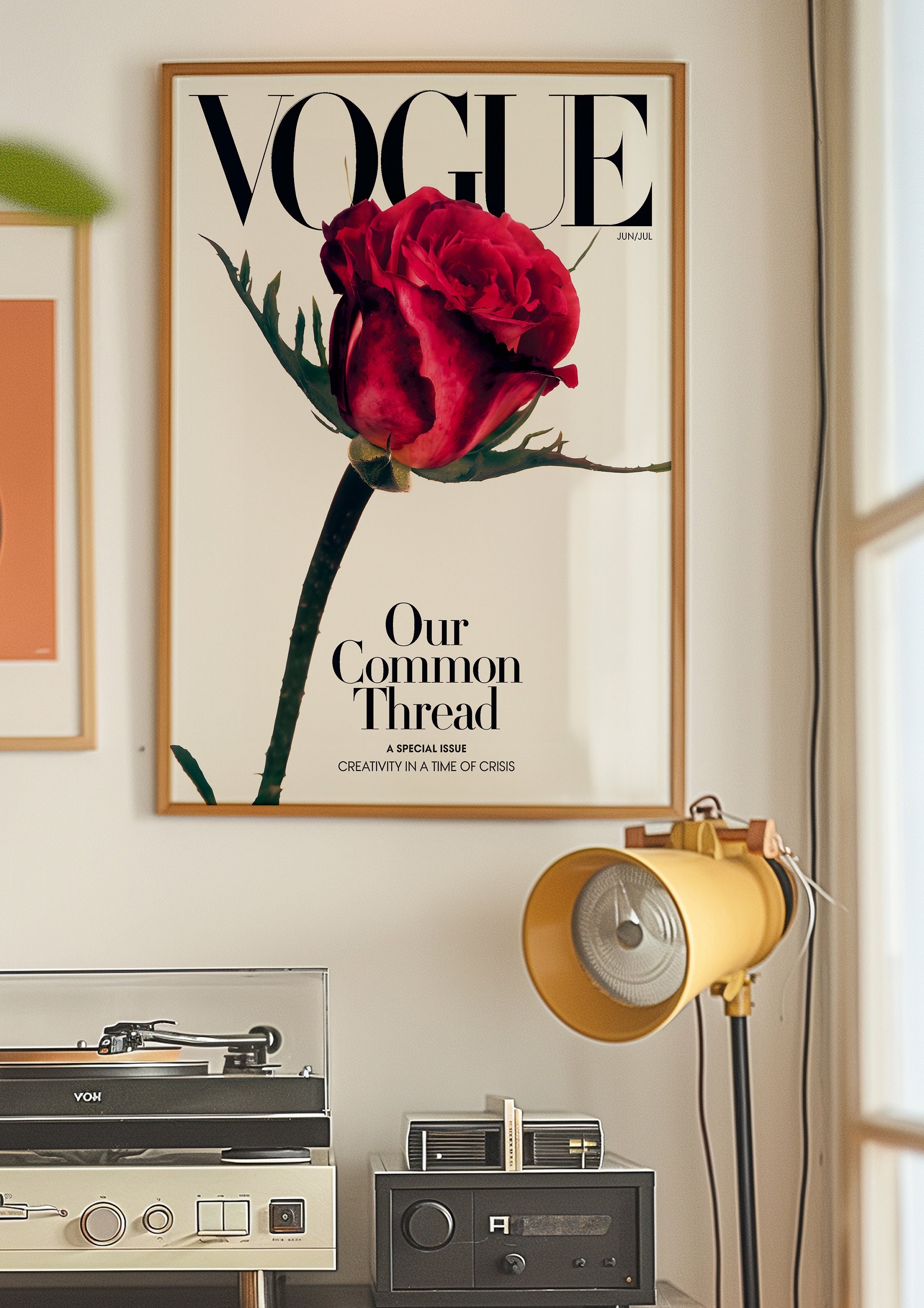 Vogue Fashion Poster,vintage Rose SVG Poster,retro Magazine Wall Art ...