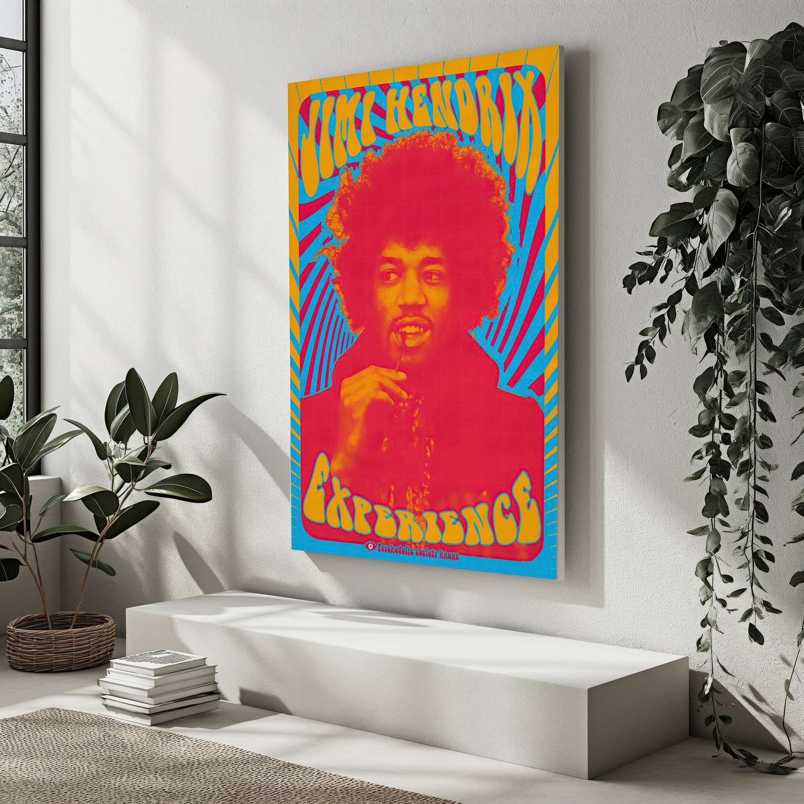 Jimi Hendrix Poster, Vintage Jimi Hendrix Art Print, Classic Rock ...