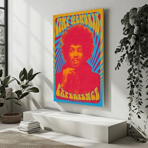 Jimi Hendrix Poster, Vintage Jimi Hendrix Art Print, Classic Rock ...