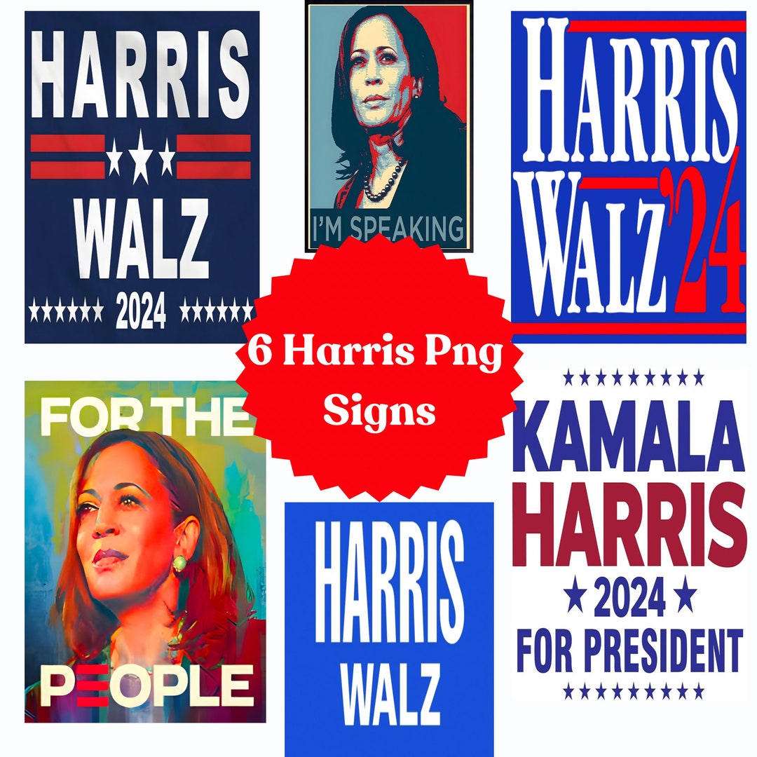 Kamala Harris Png Campaign Posters Pack,2024 Election Digital Art ...